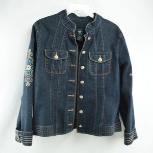 French Cuff | Jackets & Coats | French Cuff Womens Denim Embroidered ...